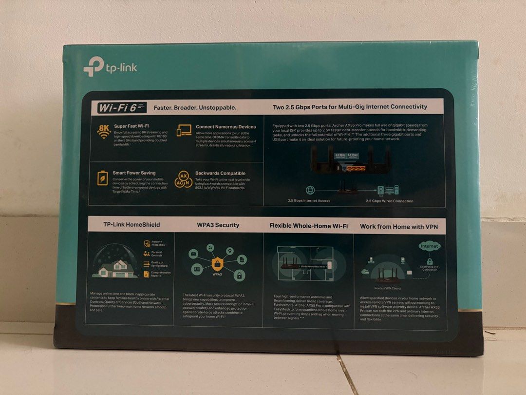 TP-Link Archer AX55 Pro AX3000 Wi-Fi 6 Router, Computers & Tech, Parts ...