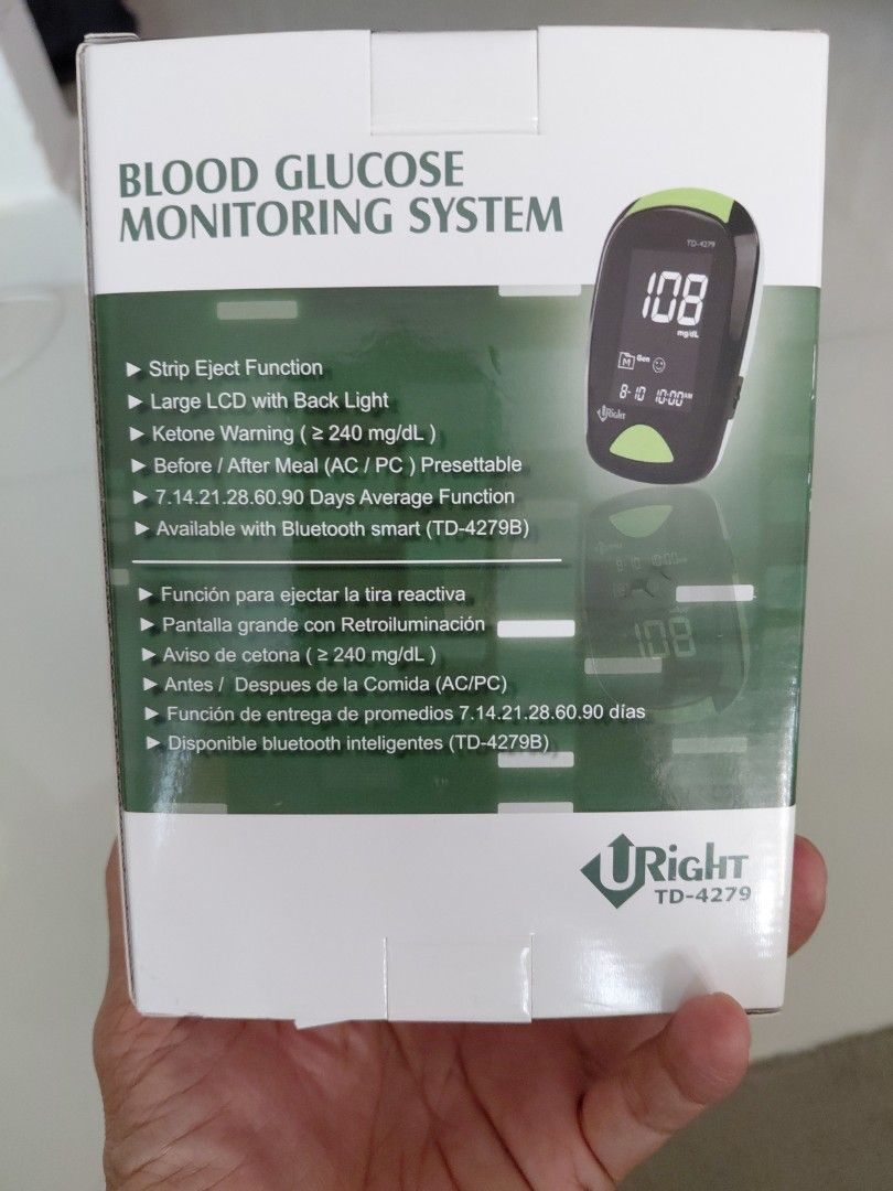 URight TD-4279 Blood Glucose Monitoring System, Health & Nutrition ...