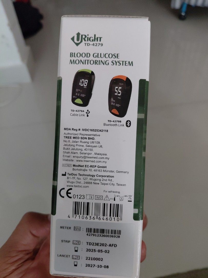 URight TD-4279 Blood Glucose Monitoring System, Health & Nutrition ...