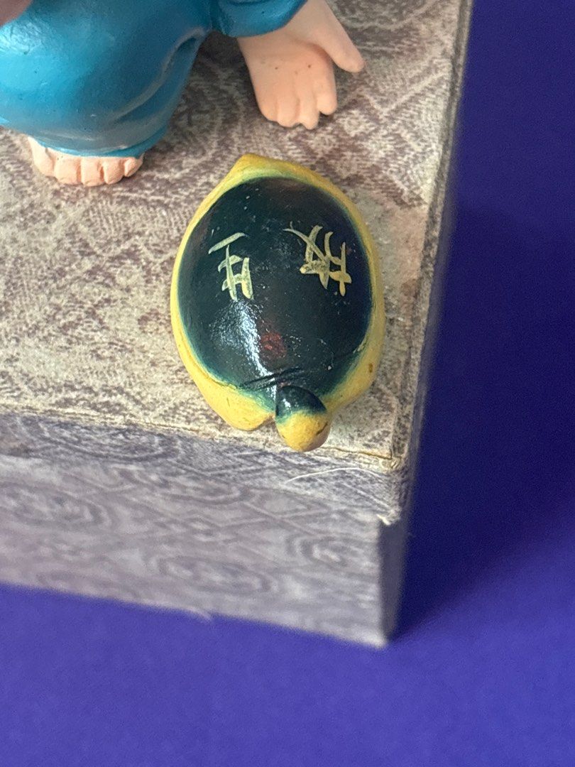 Vintage Chinese Monk Figurine complete set with 放生龟 & shoe in Original ...