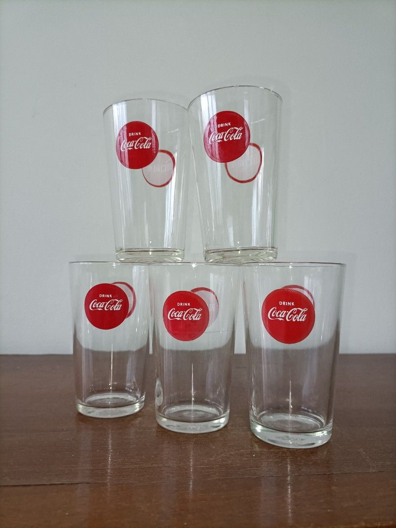 Vintage Coca-Cola Glasses Height 11cm Diameter 11.5cm Set of 5 Pcs $20 ...