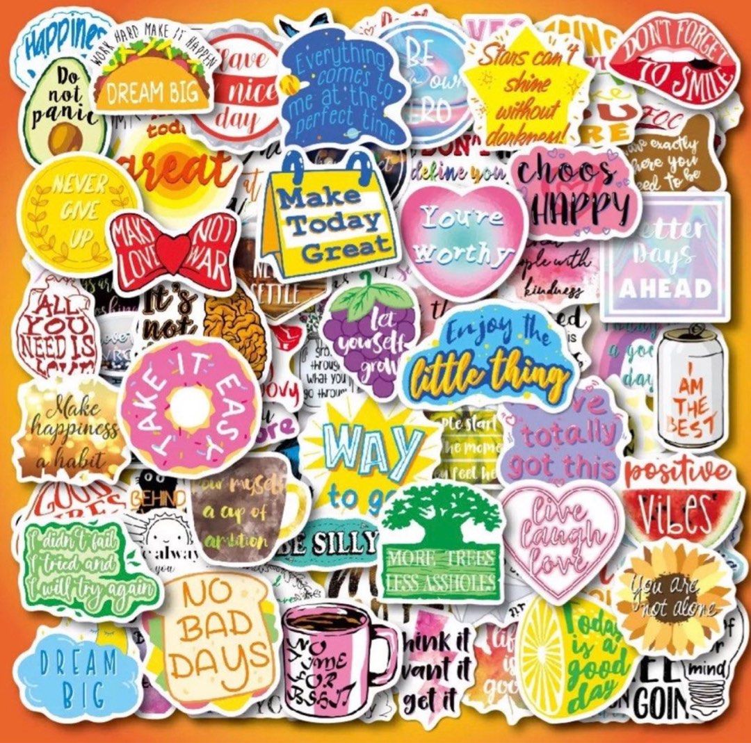 100pcs/set Inspirational Healing Positive Slogan Series B Stickers ...