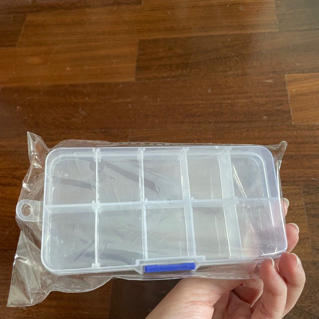 10-Compartment Clear Plastic Storage Box, Furniture & Home Living, Home ...