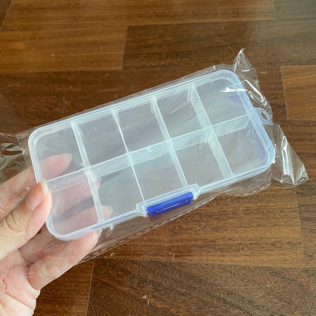 10-Compartment Clear Plastic Storage Box, Furniture & Home Living, Home ...