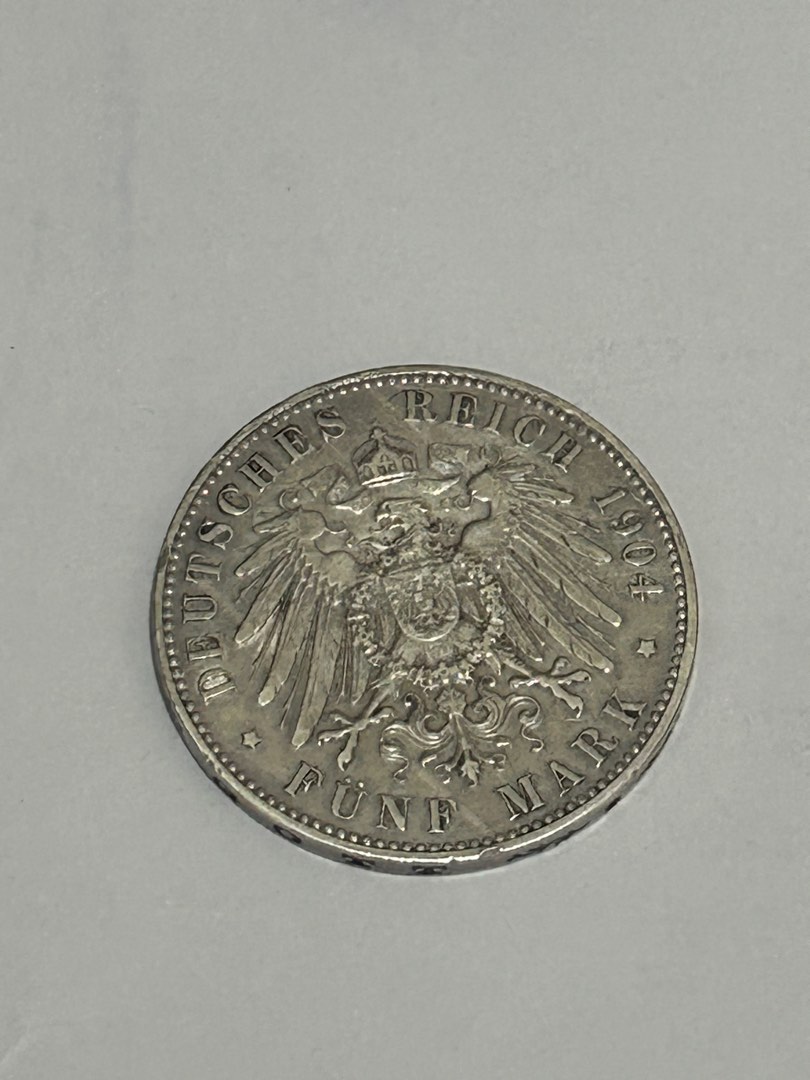 1904 German Empire 5 Mark Silver Coin – Kaiser Wilhelm II, Hobbies ...