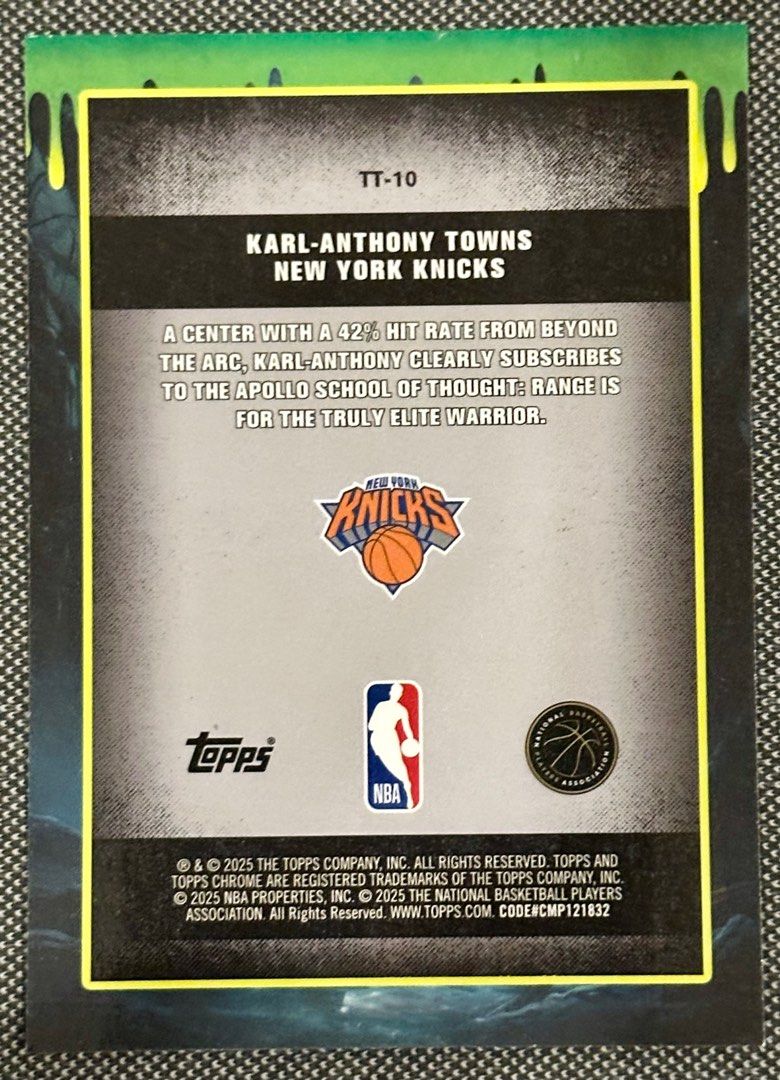 2025 NBA KARL-ANTHONY TOWNS 💅 Topps Chrome Tall Tales Insert, Hobbies ...