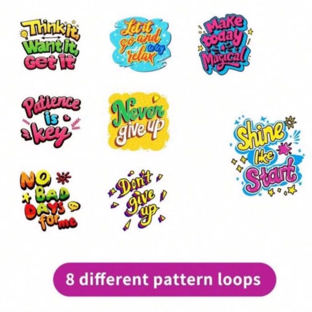 [$2.50 for 50pcs] [$5 for 100pcs] 2.5cm Positive Words Quotes & Phrases ...