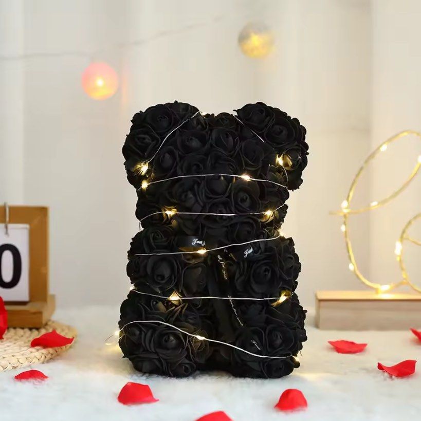 25 cm Big Rose Teddy Bear with Lights Gift Box — Valentine’s Day ...