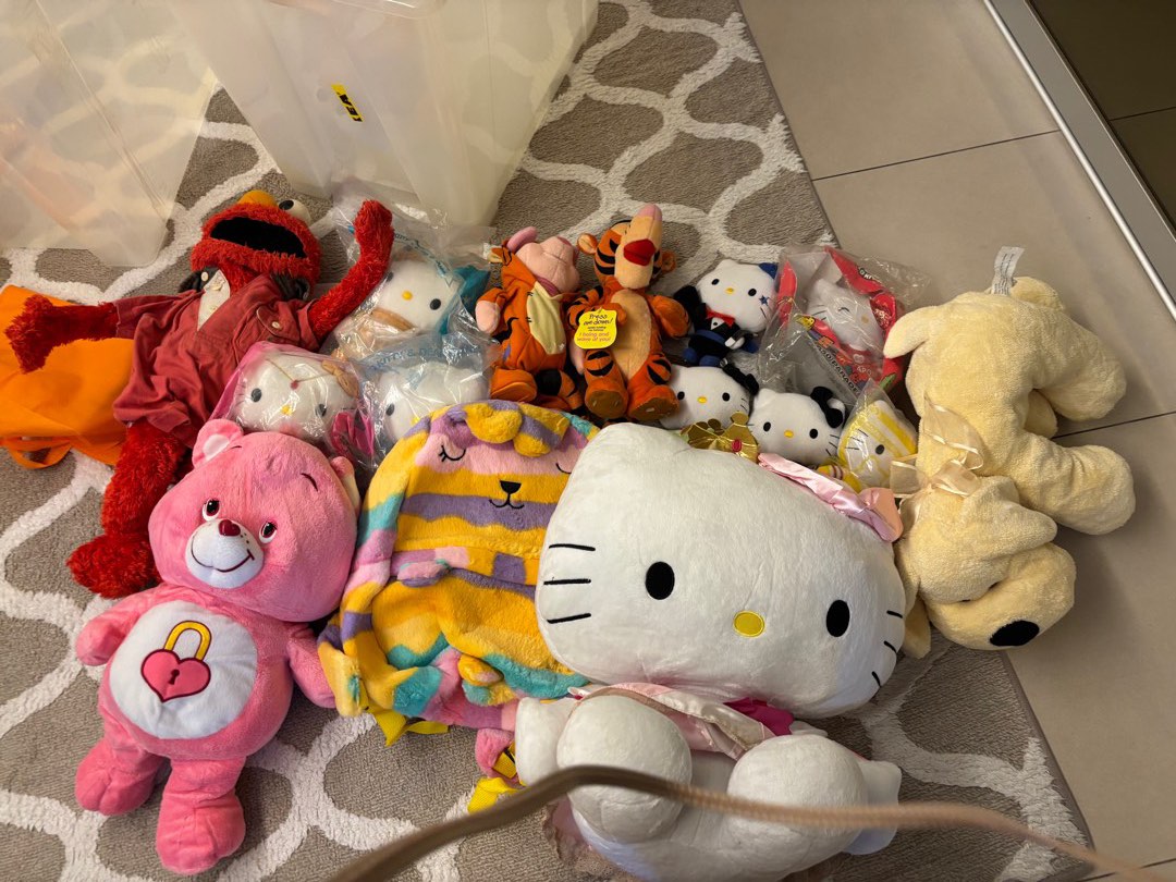 $25 for all . Assorted Plush Toys - Care Bears, Hello Kitty, Elmo ...