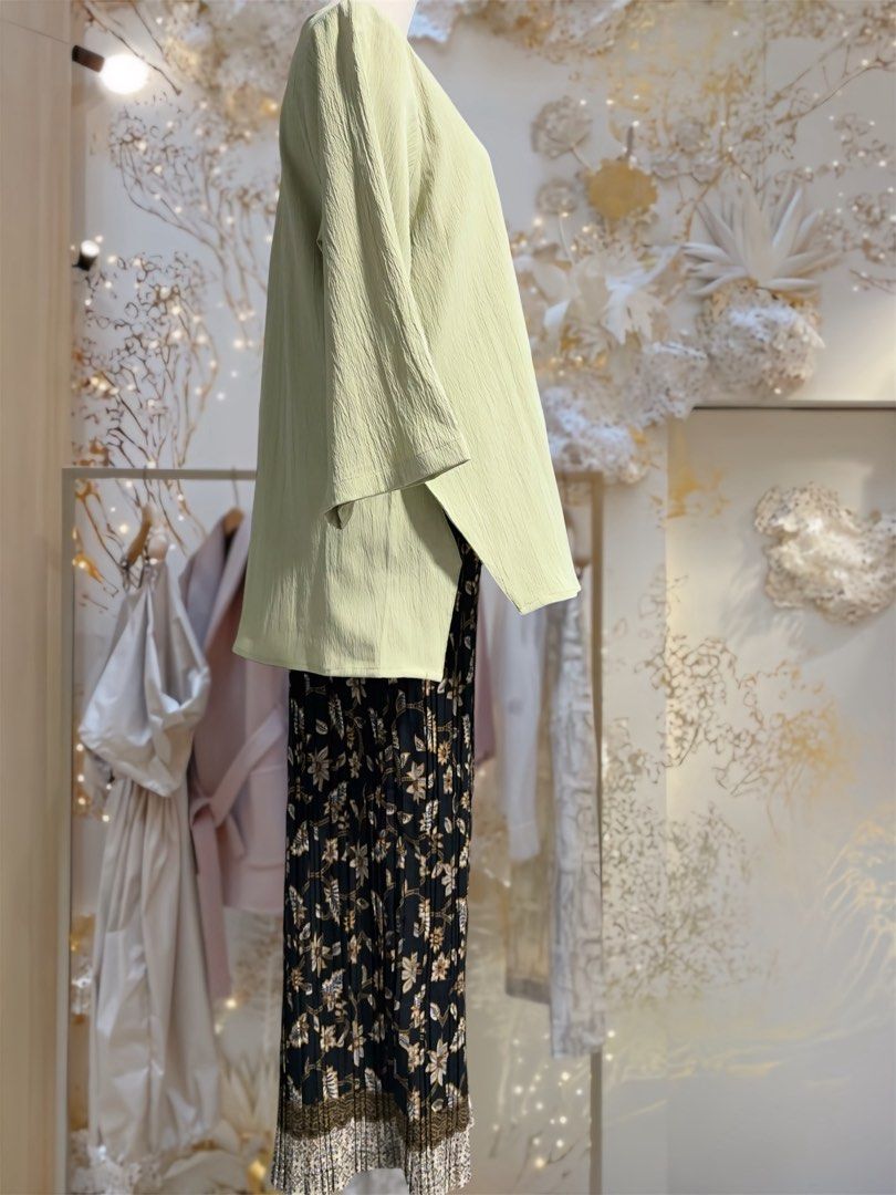 RAYA2026 NEW Baju Kurung Kedah Modern Set with Kain Batik Soft Pleated ...