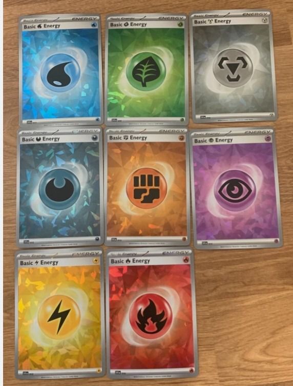 8x Cracked Ice Holo Energy cards from Pokemon TCG Terapagos ex UPC ...