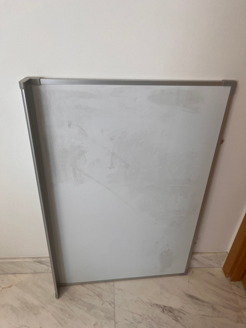 92cm x 62cm Whiteboard with Silver Frame + Marker, Hobbies & Toys ...