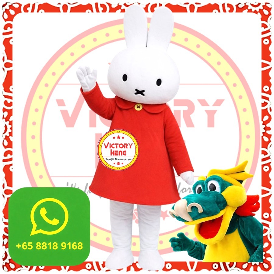 🐇 Miffy Rabbit (Red) Mascot Costume, Hobbies & Toys, Occasions & Party ...