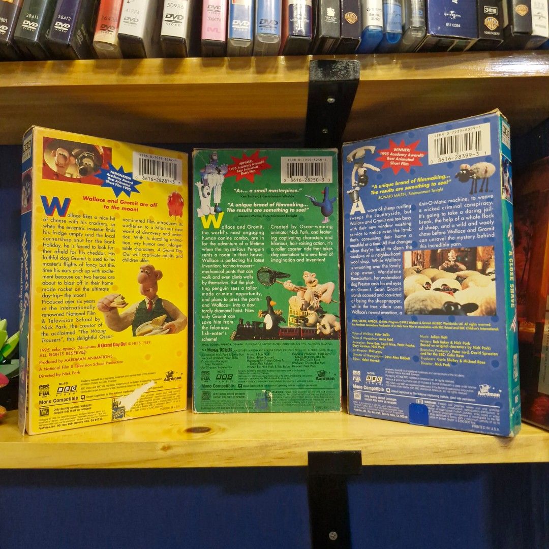 📼 VHS Wallace & Gromit Collection Set - Aardman Animations Retro ...
