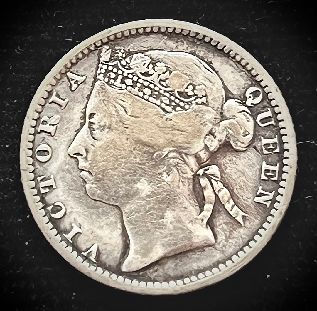 1896 Olden British Straits Settlements Queen Victoria TEN 10-Cents ...