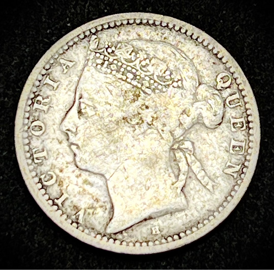 1897-H Olden British Straits Settlements Queen Victoria TEN 10-Cents ...