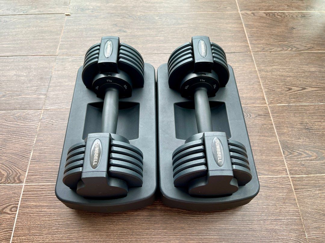 Adjustable Dumbbells - 11kg, Sports Equipment, Exercise & Fitness ...