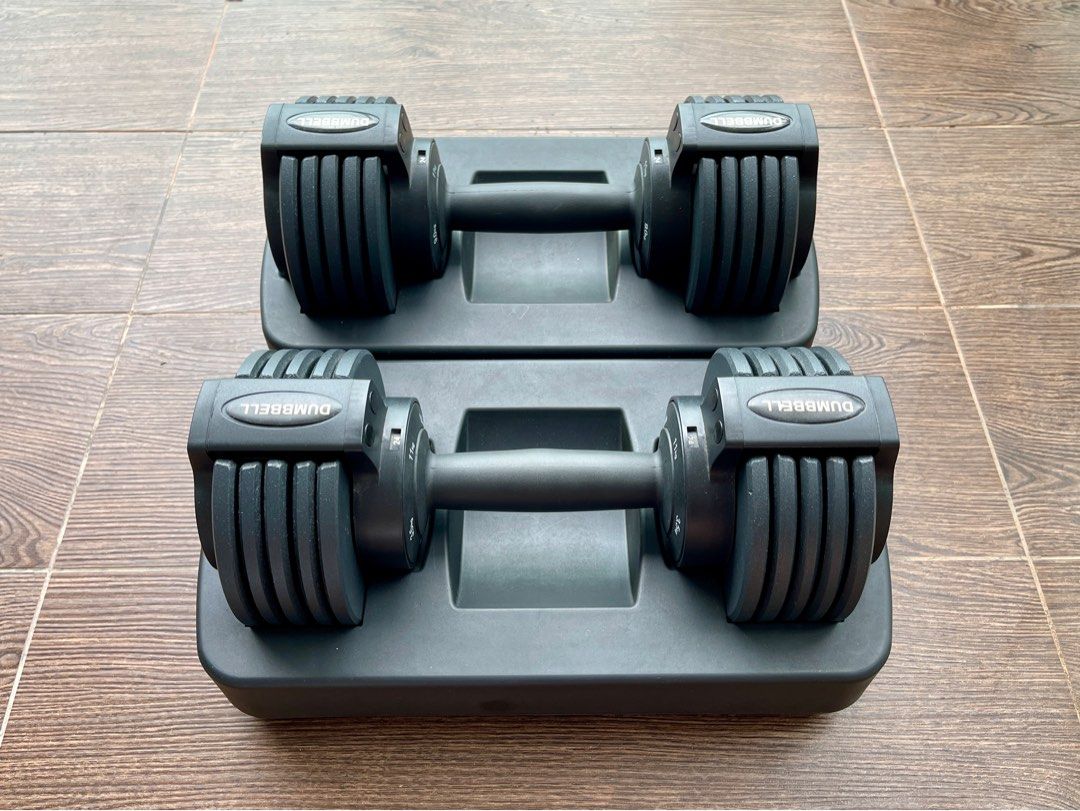 Adjustable Dumbbells - 11kg, Sports Equipment, Exercise & Fitness ...