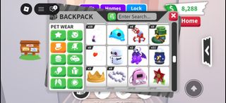 wts/lfb various adopt me pet wears/accesories (tiny wings, unicorn horn ...