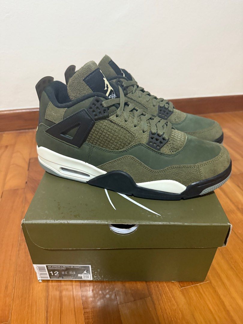 Air Jordan 4 Retro SE Craft - Olive US12, Men's Fashion, Footwear ...