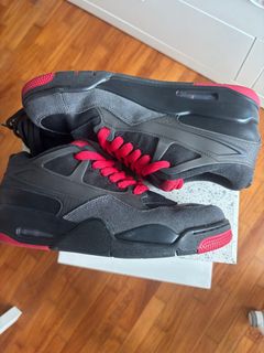 *US9* Jordan 4 Black Canvas, Men's Fashion, Footwear, Sneakers on Carousell