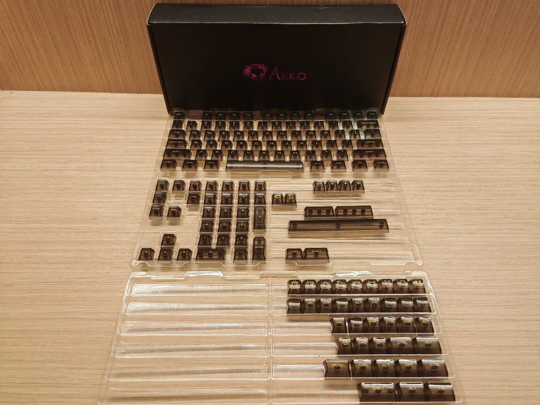 Akko Clear Transparent Keycap Set - BLACK V2 - 155 keys( Shipping Ready ...