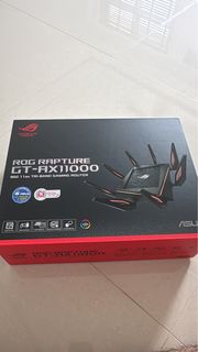 ASUS GT-AX11000 ROG RAPTURE Tri Band Wifi Gaming Router AiMesh ...