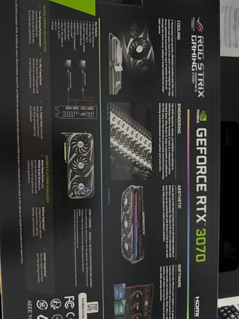 ASUS 3070 ROG Strix GeForce RTX Graphics Card, Computers & Tech, Parts ...