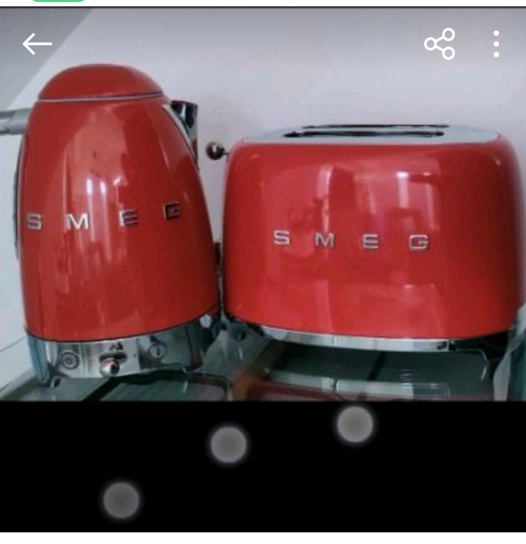 Authentic Smeg 1.7L electric kettle and toaster set, Furniture & Home ...