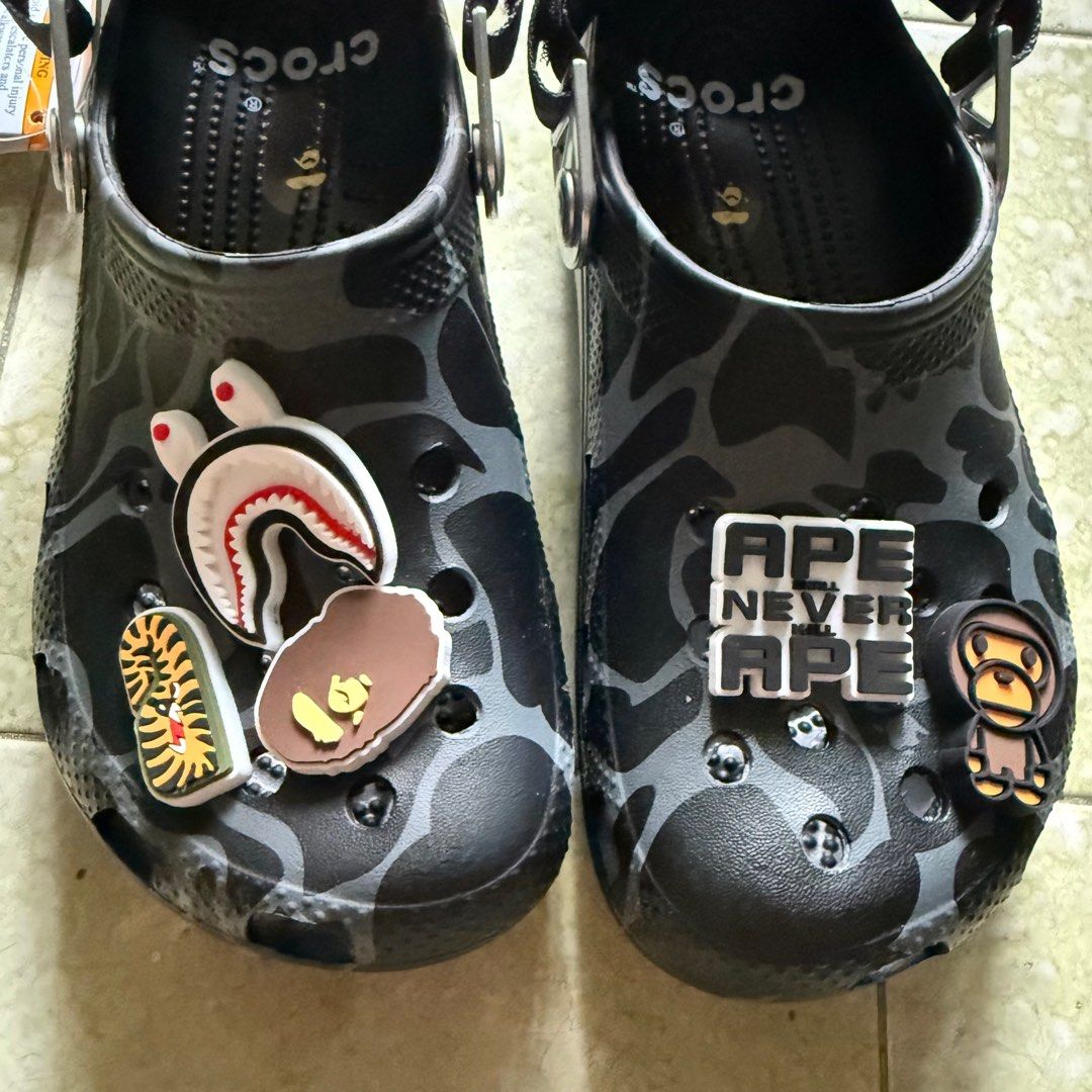 BAPE x Crocs Classic Clog - Camo Black, Women's Fashion, Footwear ...