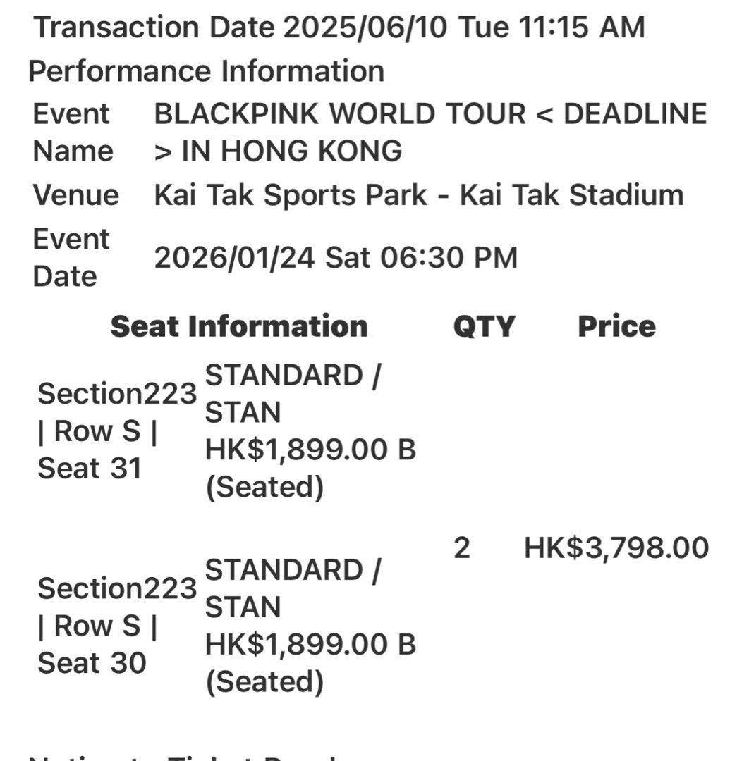 BLACKPINK World Tour in Hong Kong Tickets, 門票＆禮券, 活動門票 - Carousell