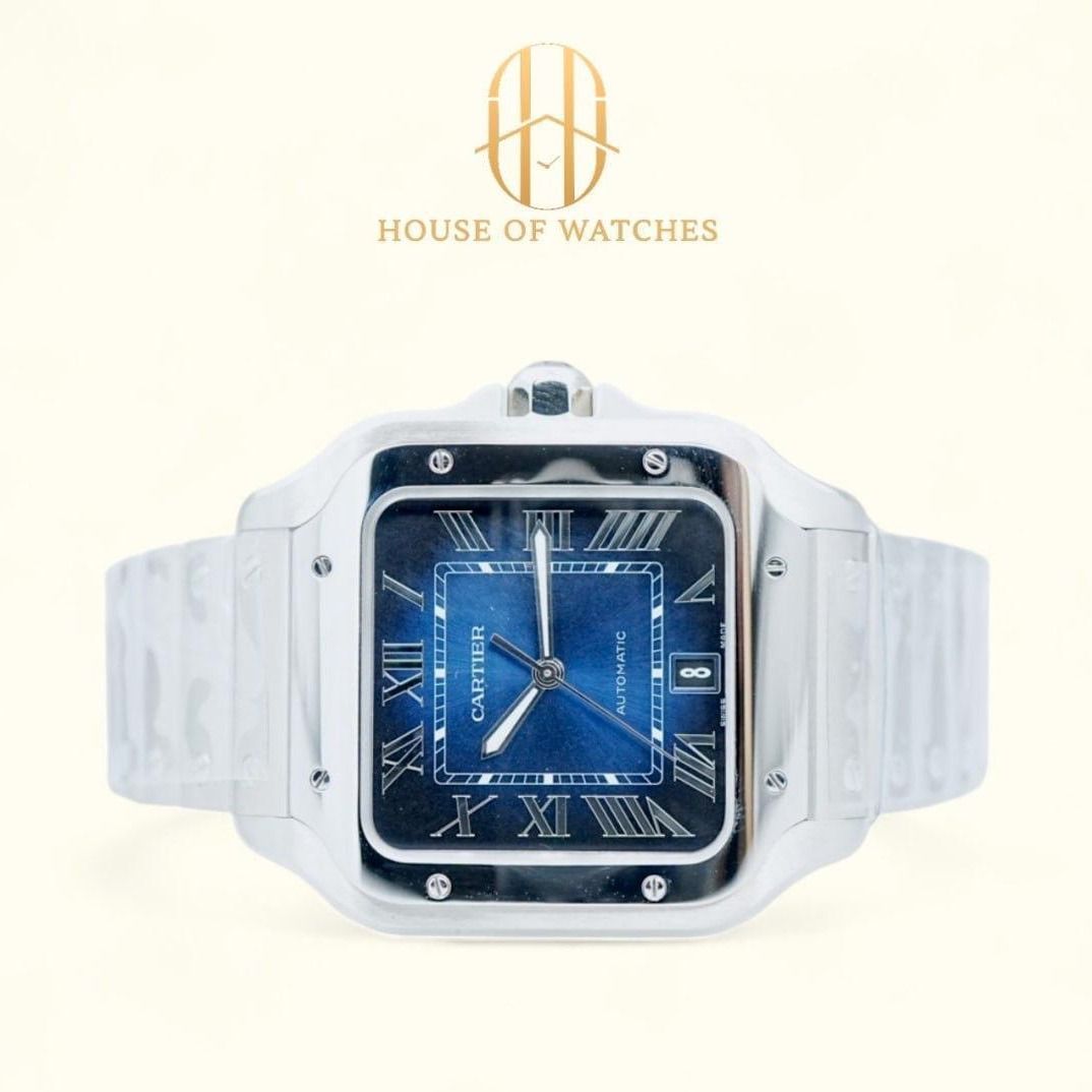 Brand New December 2025 Cartier Santos De Cartier Blue Large Model ...