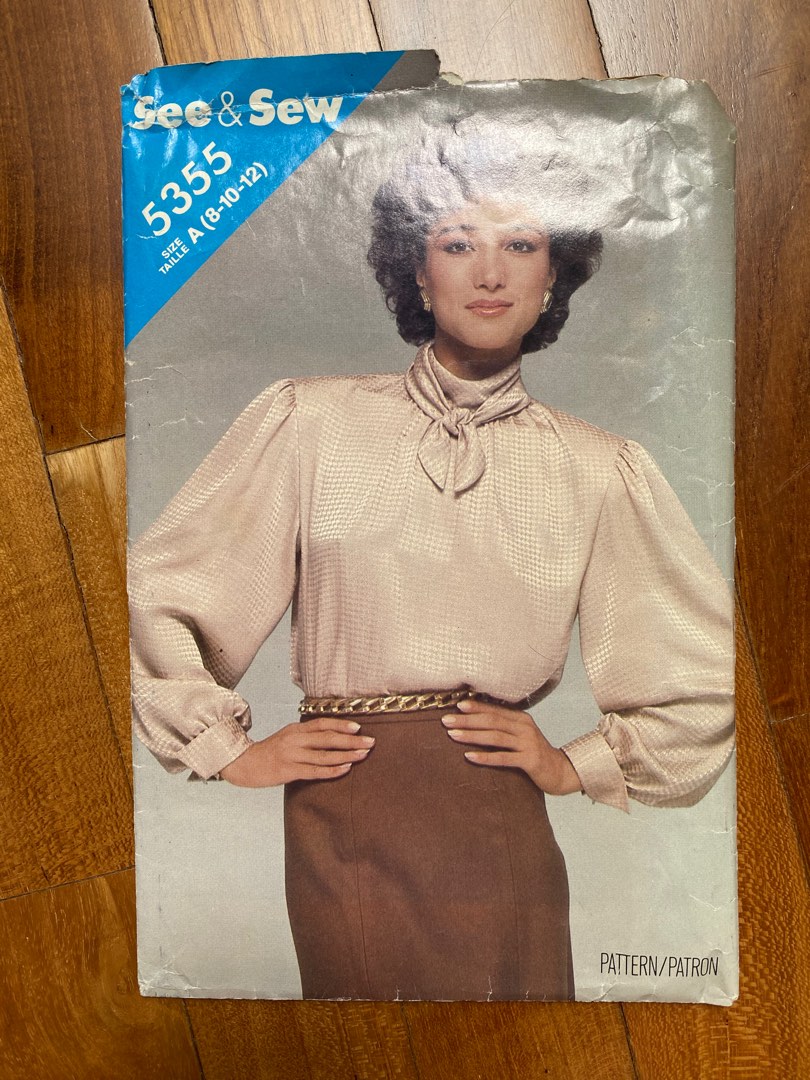 Butterick See & Sew Easy Sewing Pattern - Scarf Neck Blouse, Hobbies ...