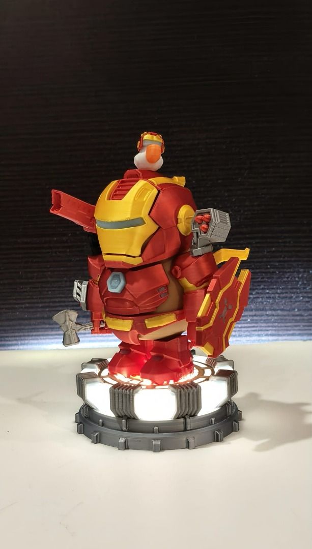 Capybara in Iron Man Suit & Duck Figurine with Light-Up Base, Hobbies ...