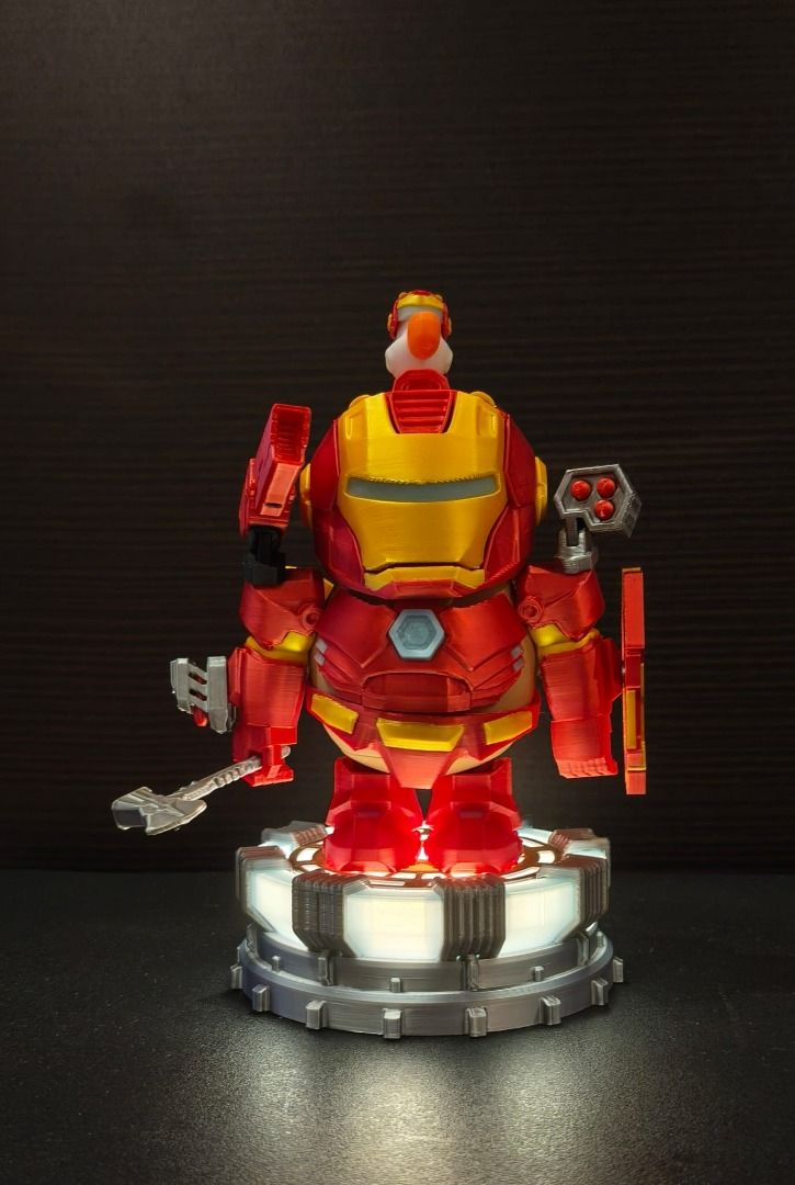 Capybara in Iron Man Suit & Duck Figurine with Light-Up Base, Hobbies ...