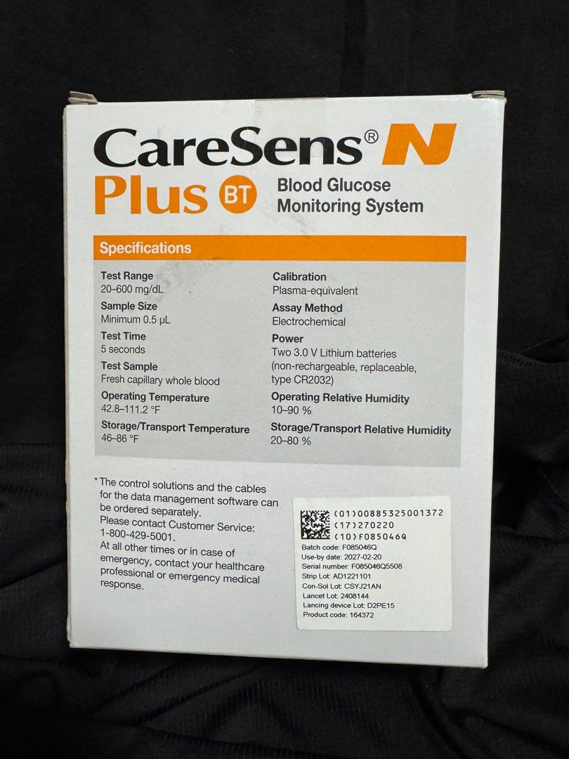 CareSens N Plus BT Blood Glucose Monitoring System, Health & Nutrition ...