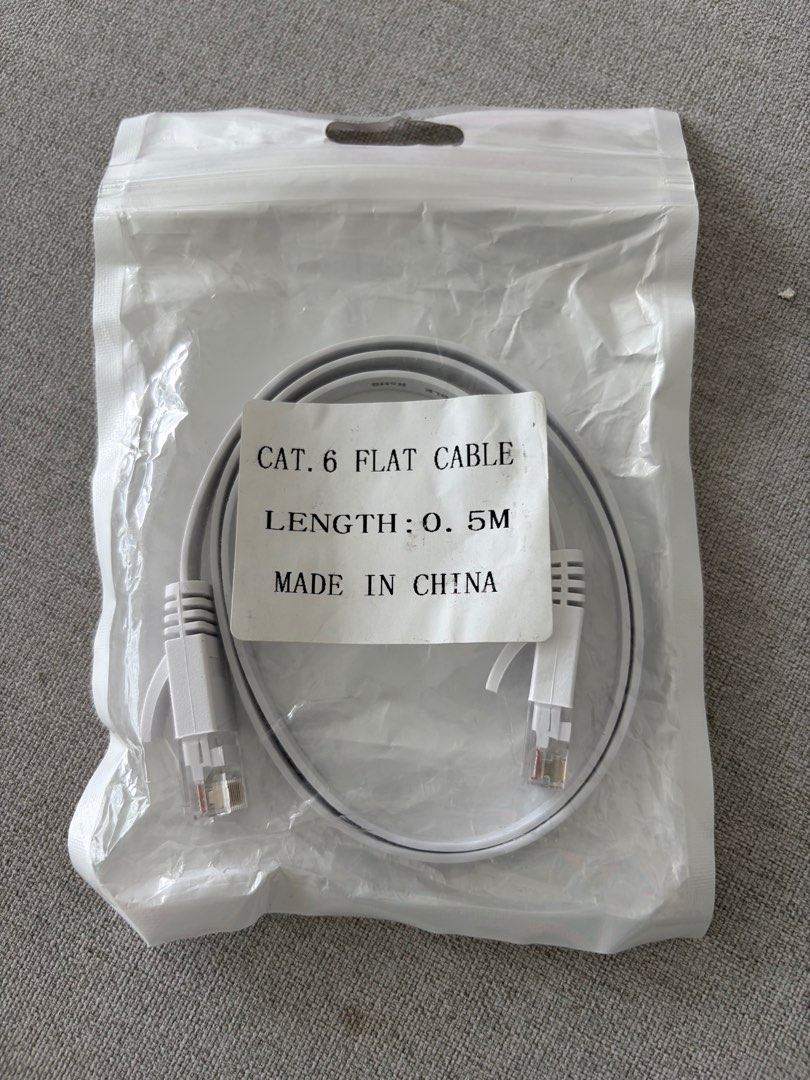 CAT. 6 Flat Ethernet Cable - 0.5m, Computers & Tech, Parts ...