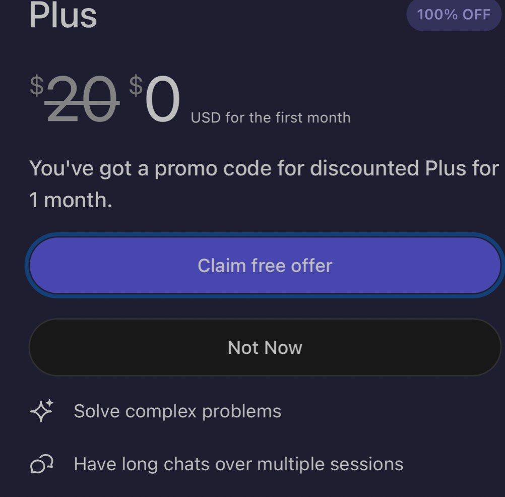 ChatGPT Plus Promo Code (1 month), Tickets & Vouchers, Vouchers on ...