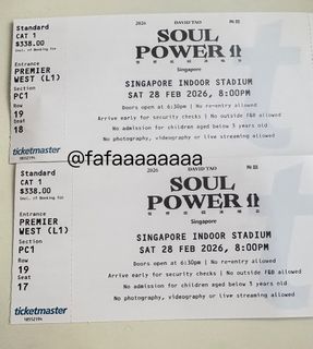 David Tao Cat 1 (2 tix) 28 Feb 2026 Concert Singapore , Tickets ...
