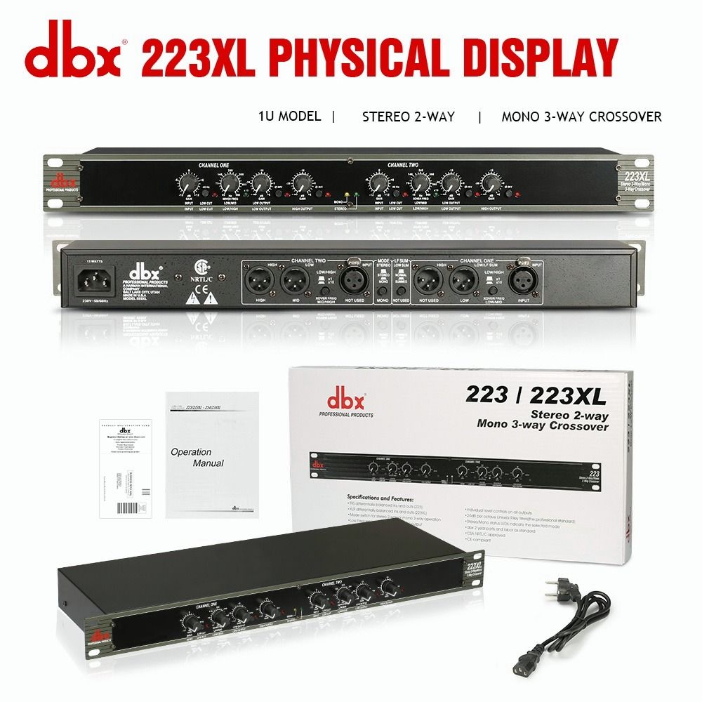 DBX 234 Frequency divider stereo 2 way/3 way / 4way Crossover Audio ...