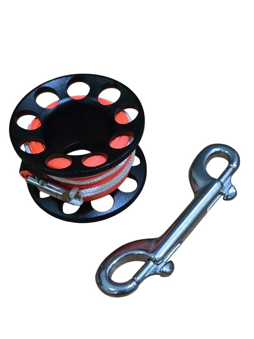 Dive Reel with Stainless Steel Bolt Snap (black, 15m), Sports Equipment ...