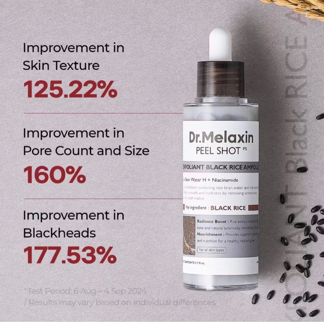 dr.melaxin Peel Shot PS Exfoliant Black Rice Ampoule, Beauty & Personal ...