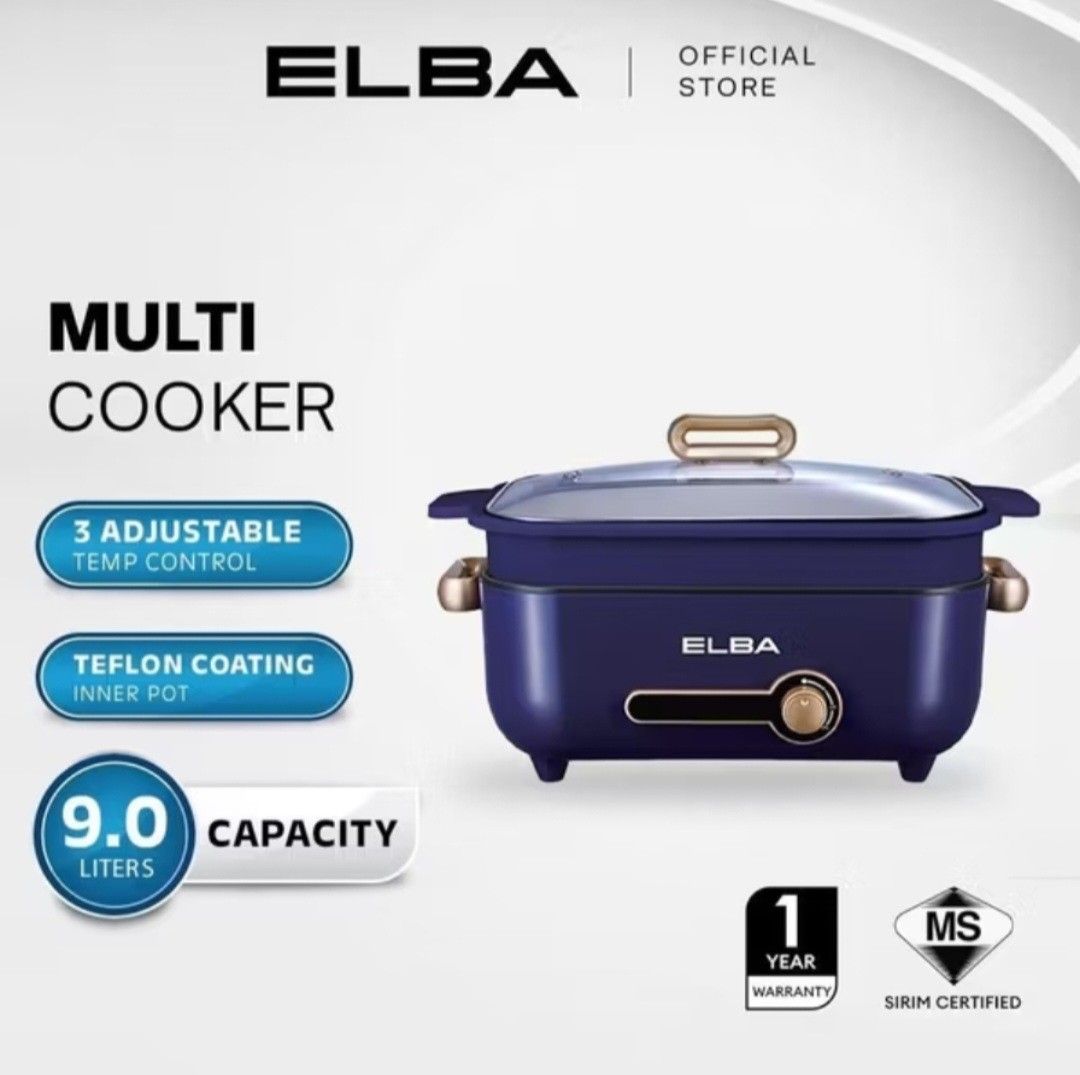 ELBA Multi Cooker EMC-N9015(BL) - 9L, TV & Home Appliances, Kitchen ...