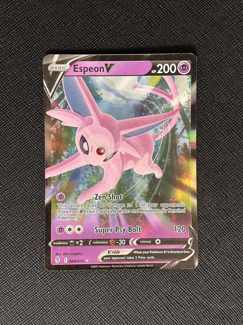 [English] Espeon V Pokemon Card, Hobbies & Toys, Toys & Games on Carousell