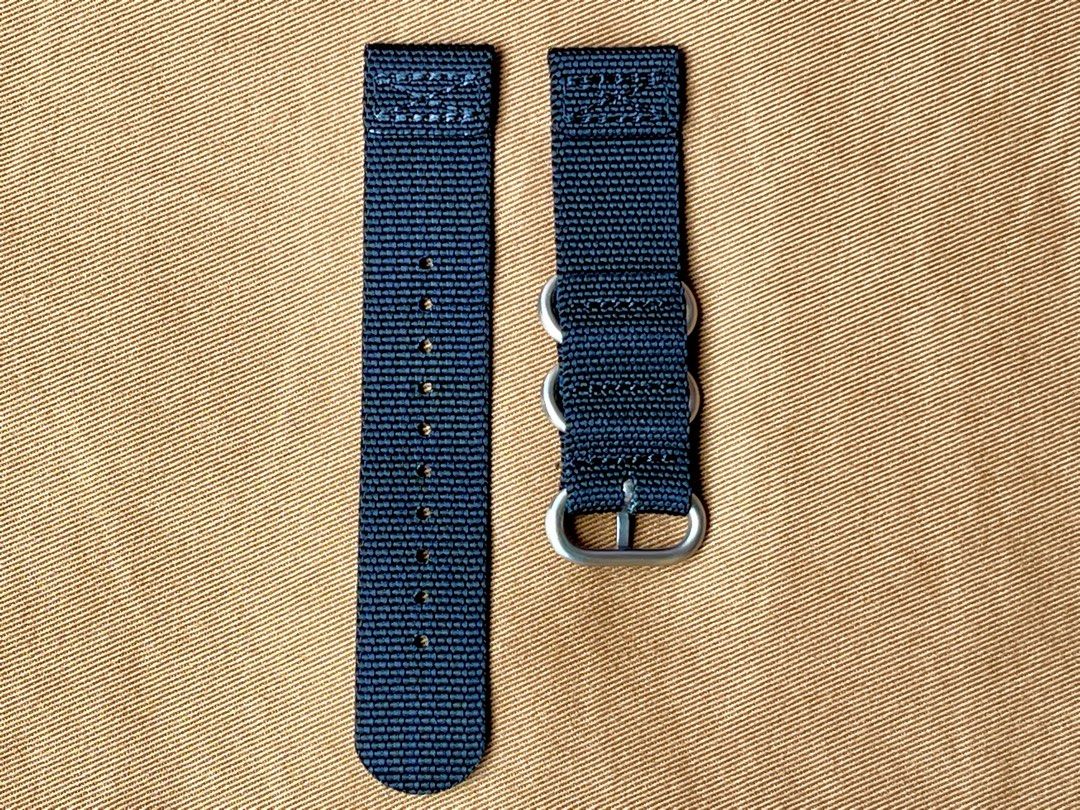 Fluco 22mm Black Nylon Two-piece Nato Zulu Watch Strap, Luxury, Watches ...