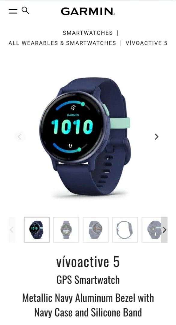 Garmin vívoactive 5 GPS Smartwatch - Navy, Mobile Phones & Gadgets ...