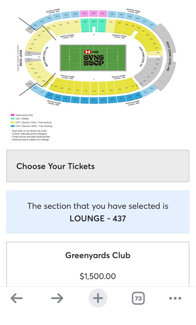 Greenyards Club Ticket - Lounge 437x 2, Tickets & Vouchers, Event ...