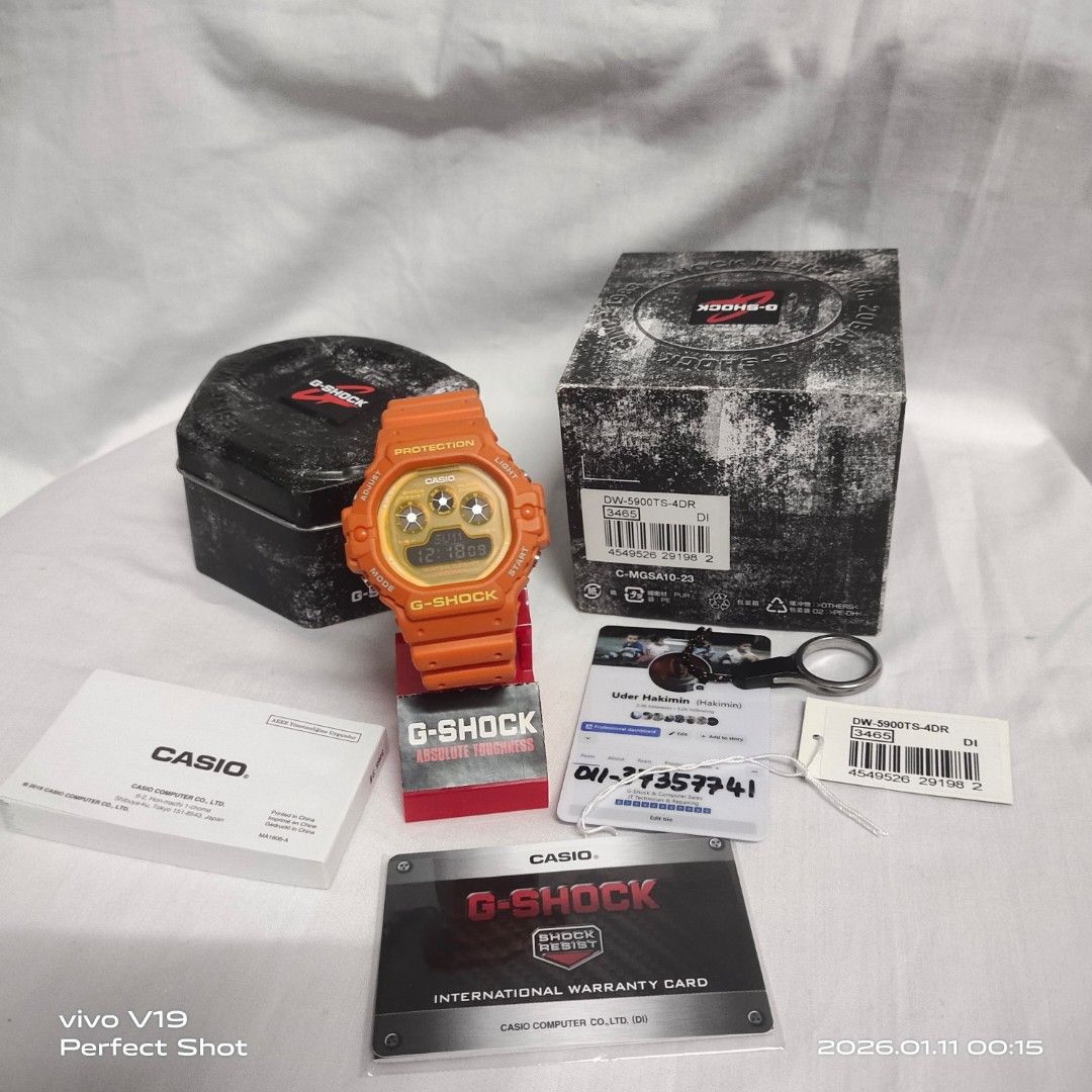 G-Shock DW5900TS Tapak Kucing Oren (Module 3465) Original DW-5900, Men ...