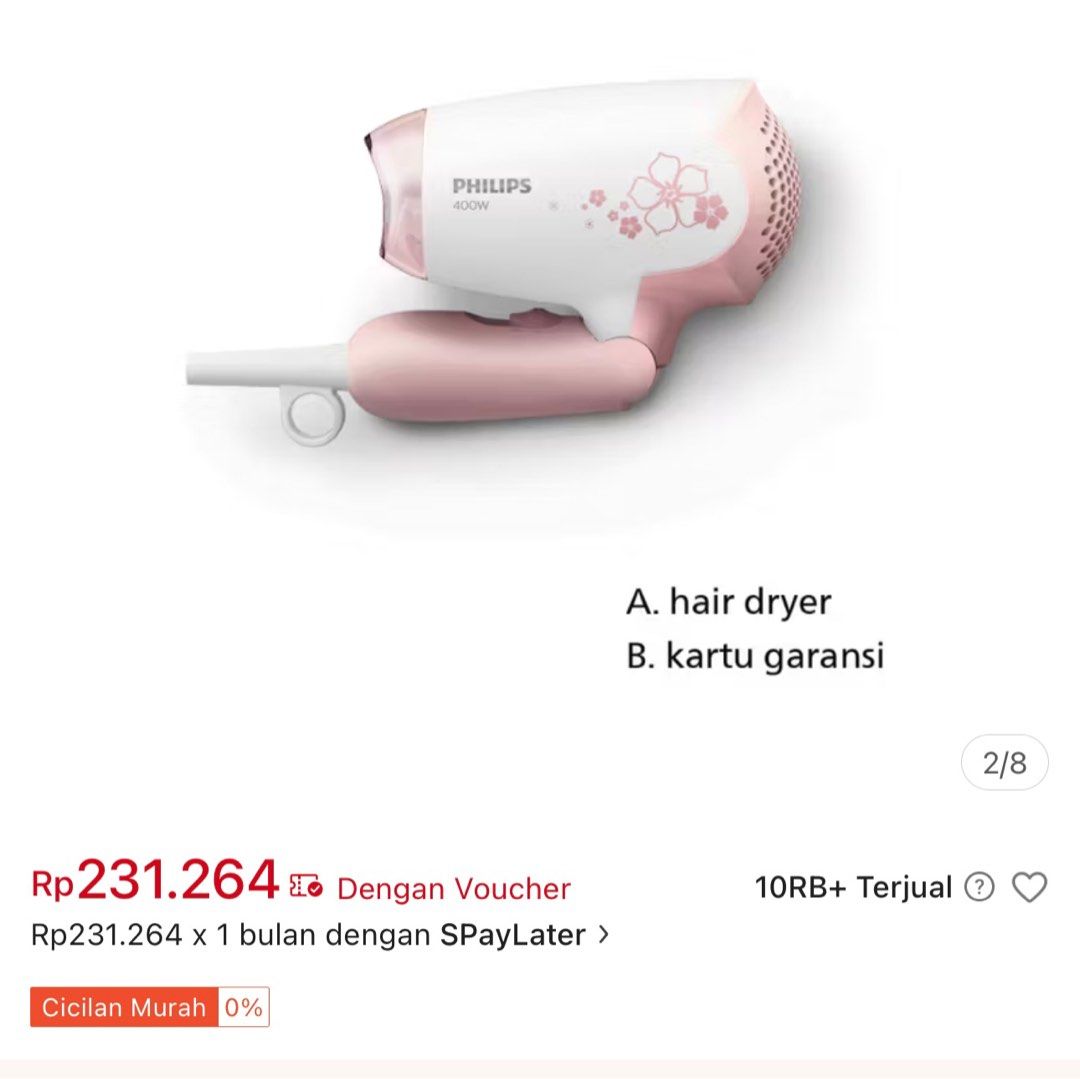 Hairdryer philips 1000W, Kesehatan & Kecantikan, Perawatan Rambut di ...