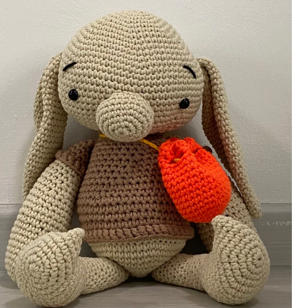 Handmade Crochet Bunny Plushie, Hobbies & Toys, Toys & Games on Carousell